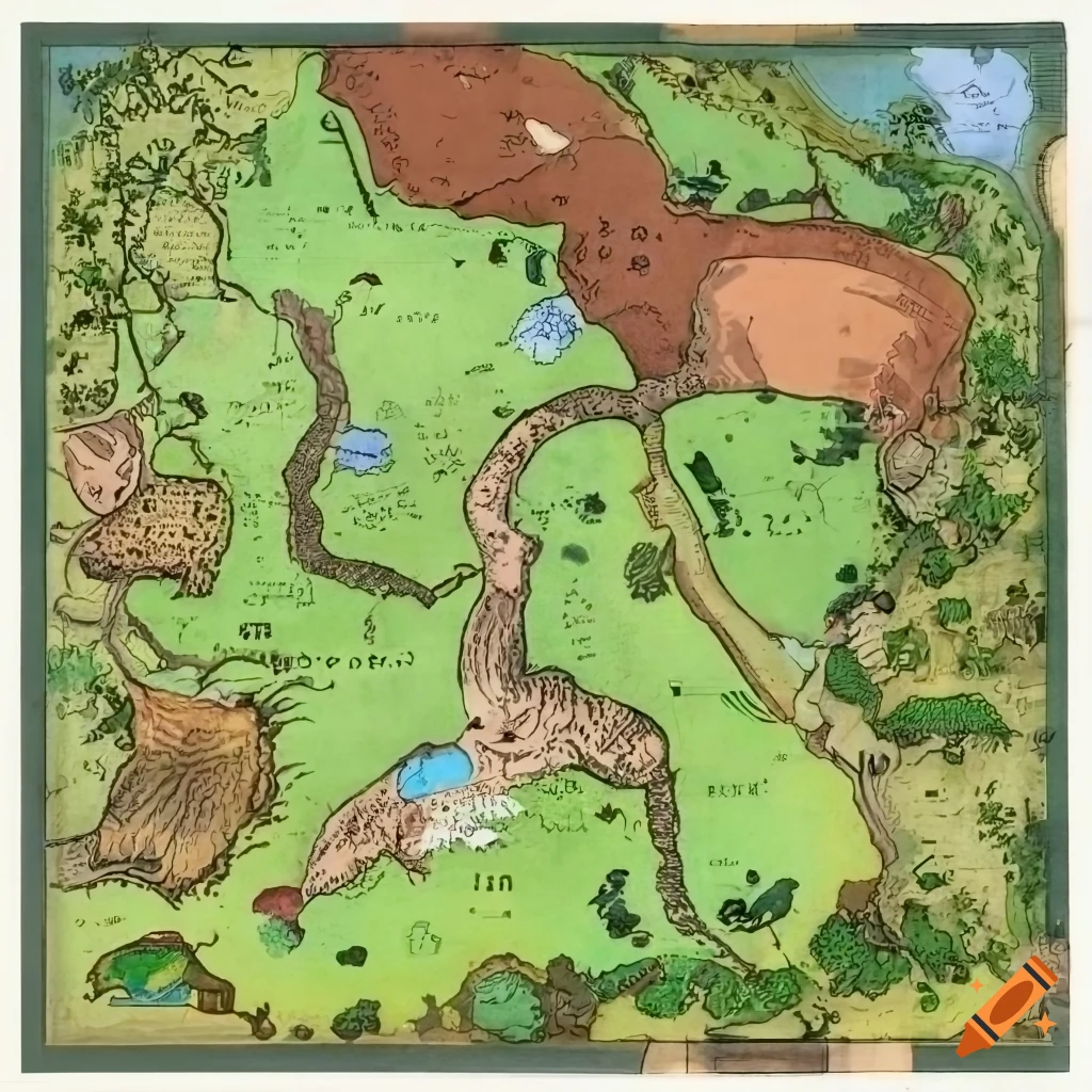 Overhead map of a zoo with various exhibits