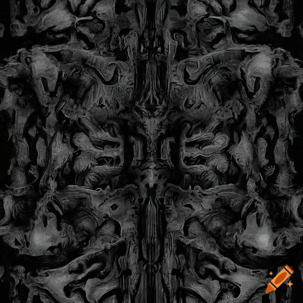 Repeating pattern of biomechanical rib brain texture on Craiyon