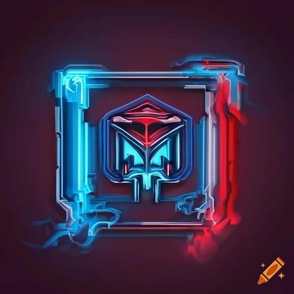 Red and blue esports logo on Craiyon
