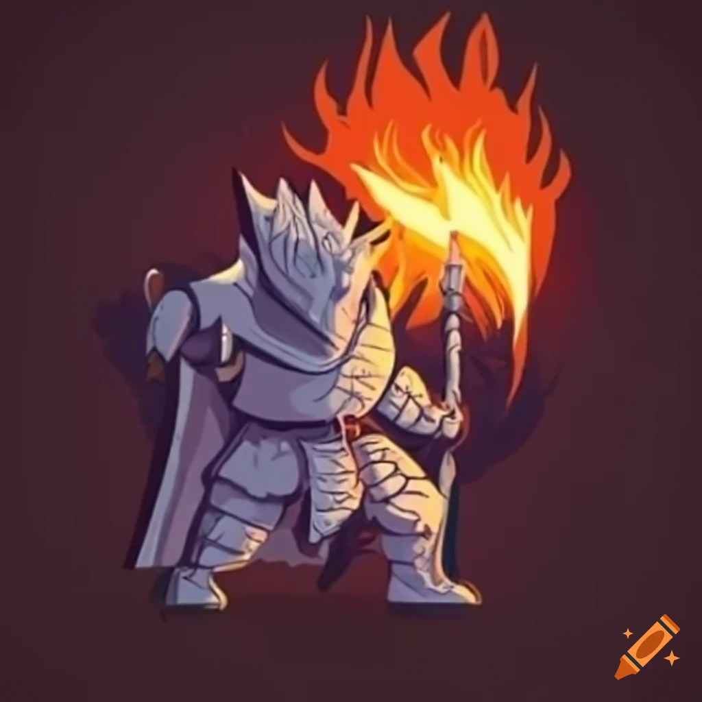 Dragon knight breathing fire and wielding an icy sword on Craiyon