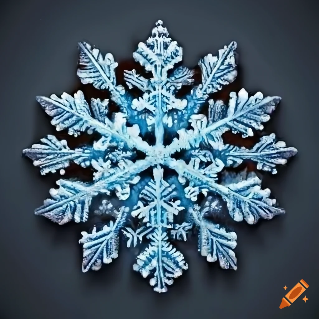 Painting of beautiful snowflakes on Craiyon