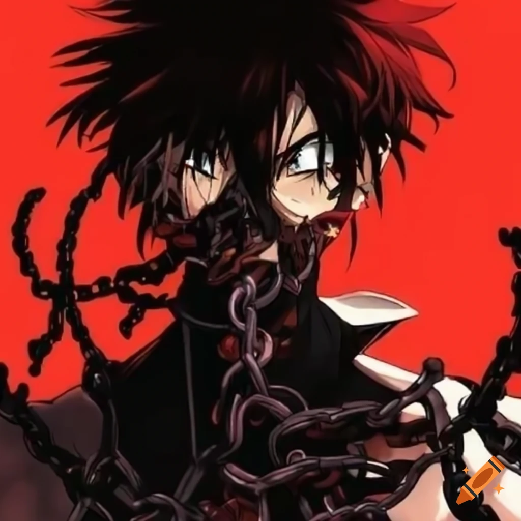 Anime hero wielding chains as supernatural powers
