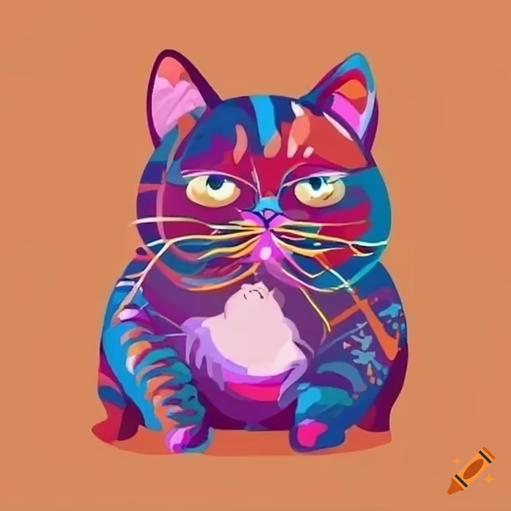 Chinese style cute fat cat