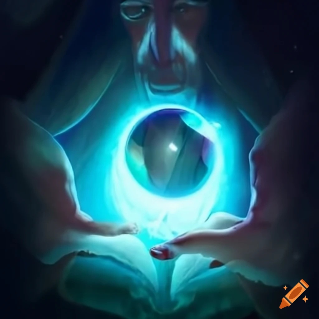 Image of an elder wizard with a crystal orb