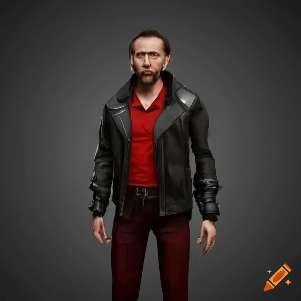 Portrait of Nicolas Cage in a sci-fi look on Craiyon