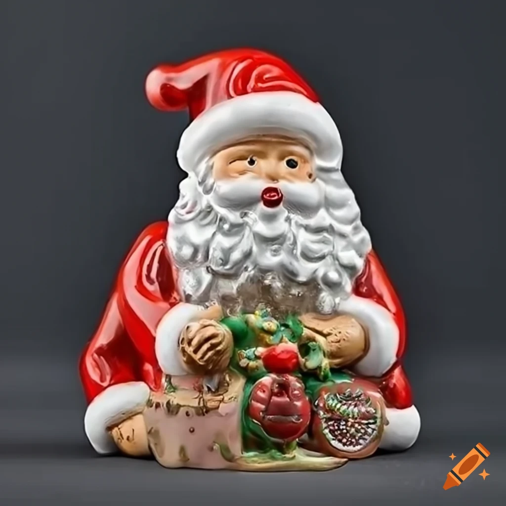 Ceramic santa claus figure for christmas decoration