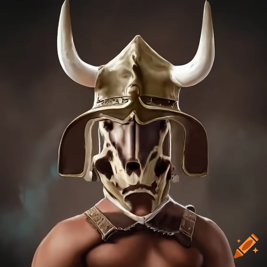 Humorous image of a cow dressed as a gladiator on Craiyon