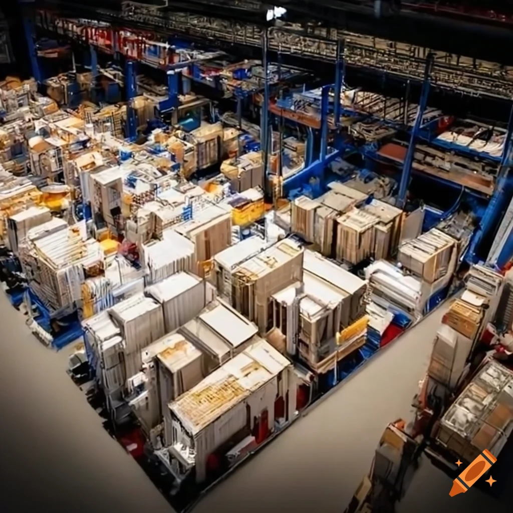 Bird's eye view of an automated warehouse