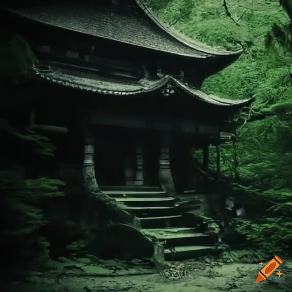 Haunting image of an abandoned japanese temple on Craiyon