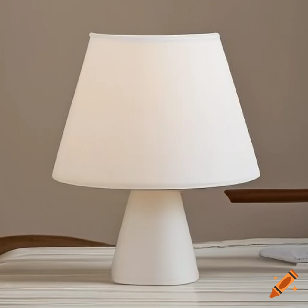 Beige plastic wide lamp