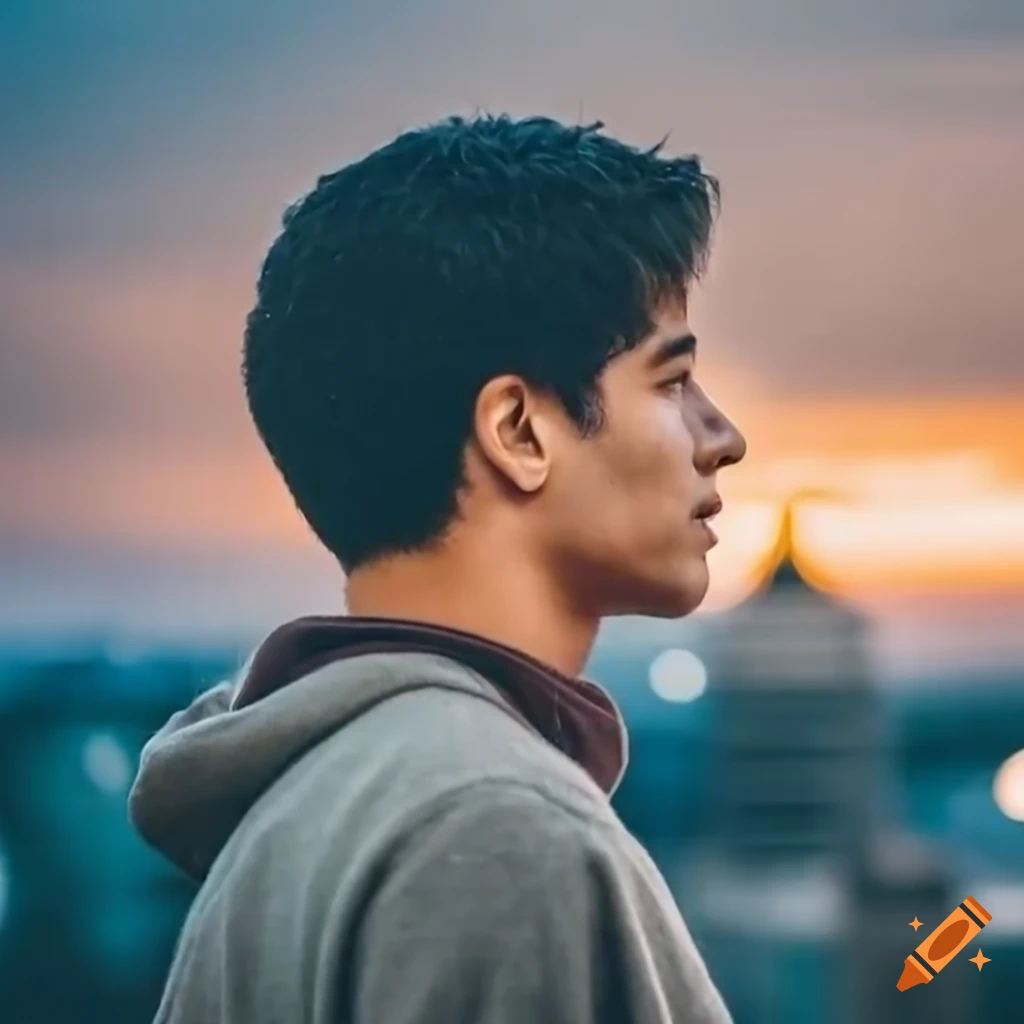 Portrait of a college guy in a sweatshirt on Craiyon