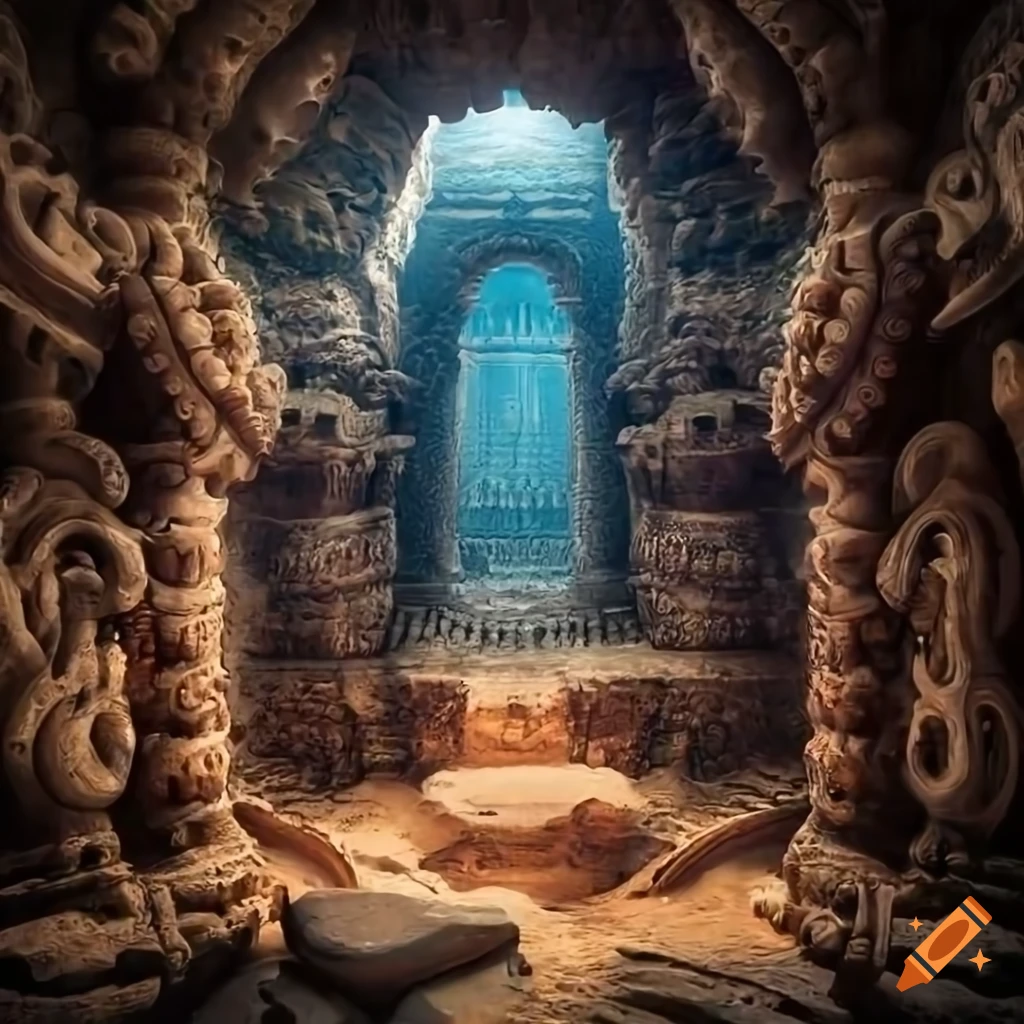 Ultra realistic stone temple of the octopus on Craiyon