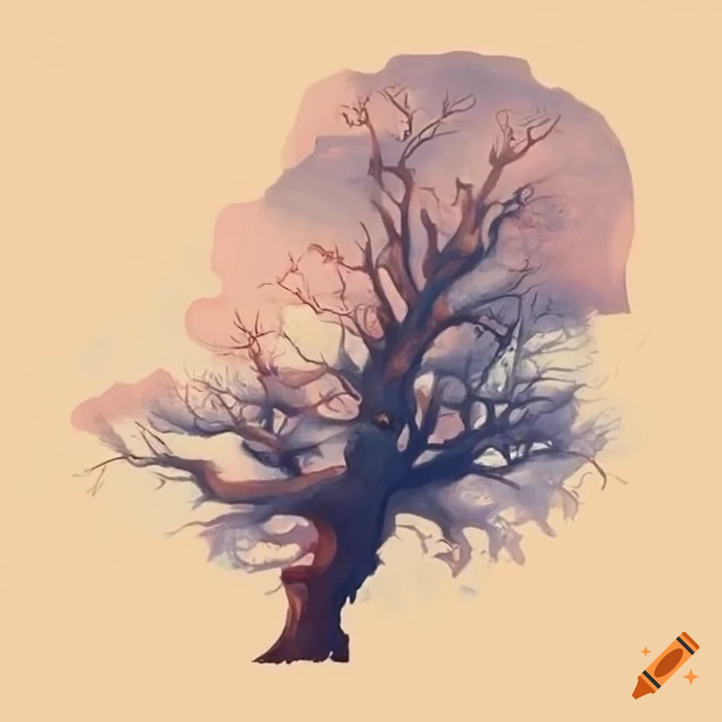 Impressionist painting of a tree