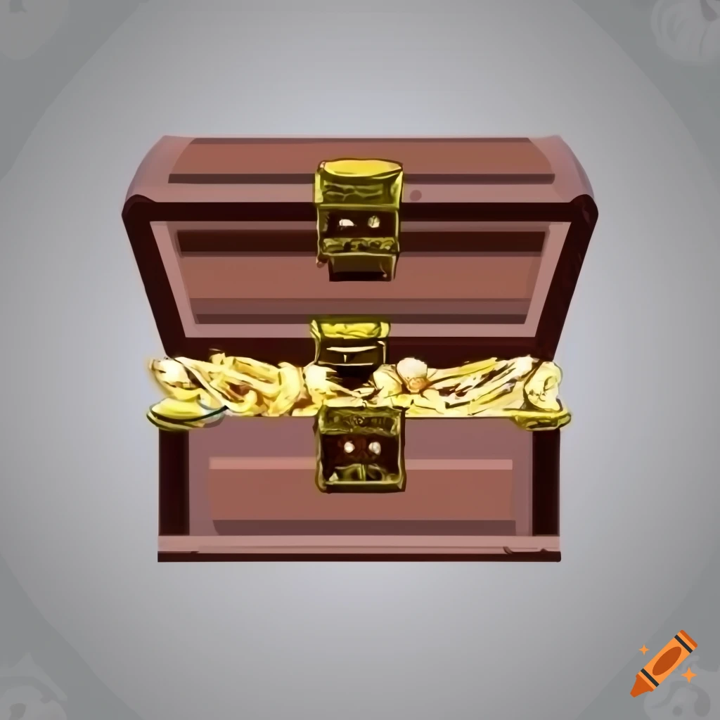 Transparent background treasure chest with cheap treasures on Craiyon