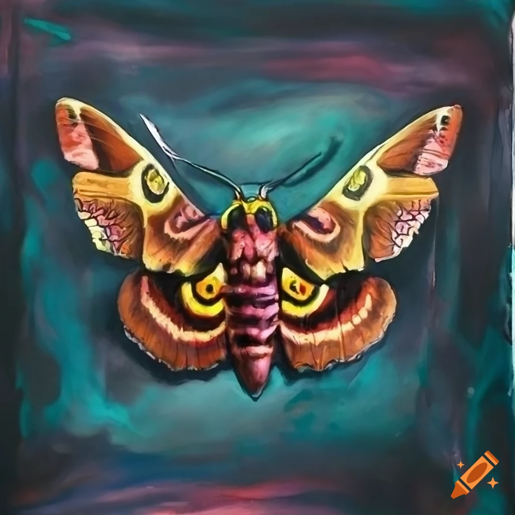 Painting of a death head moth on Craiyon