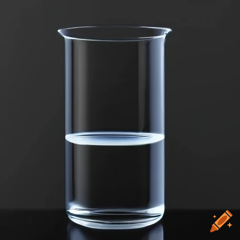 Plain background beaker filled with water on Craiyon