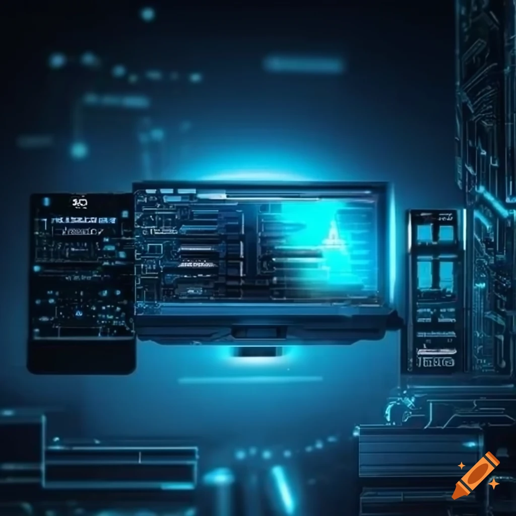 Detailed high-tech software interface on Craiyon