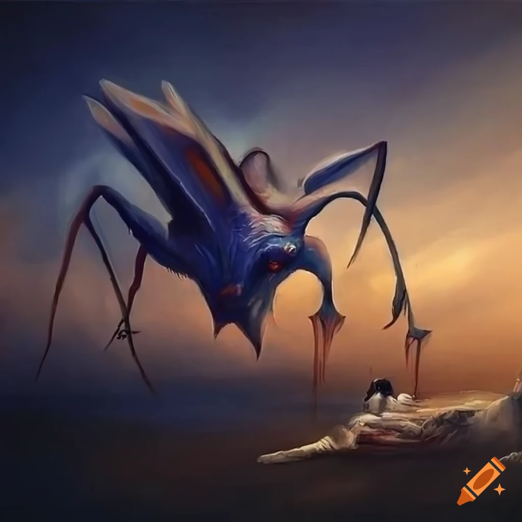 Painting of surreal human-like creatures