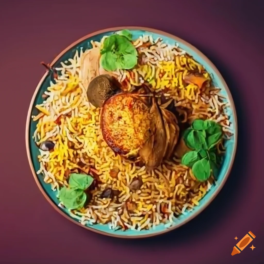 Flavorful plate of biryani with vibrant spices