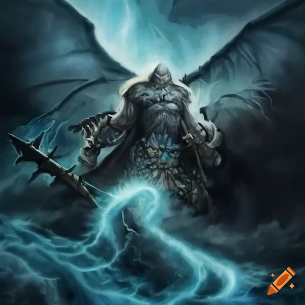 Painting of the stormfather, a powerful storm deity on Craiyon