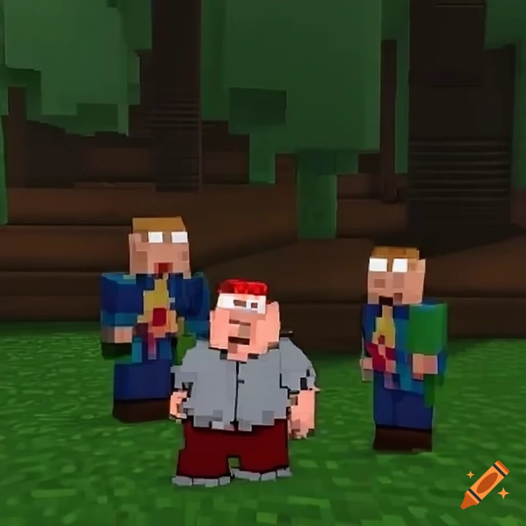 Peter griffin playing minecraft