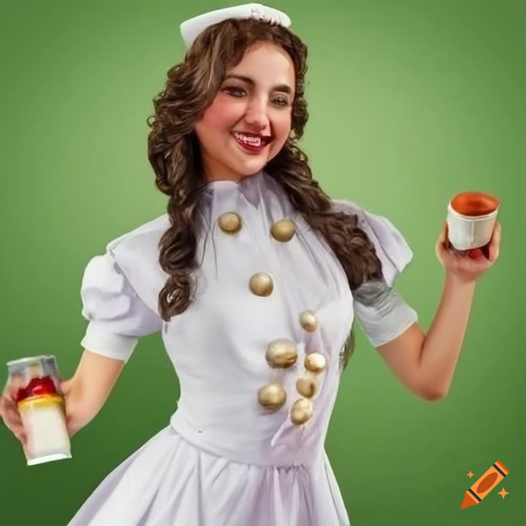 Superhero dressed as a milkmaid