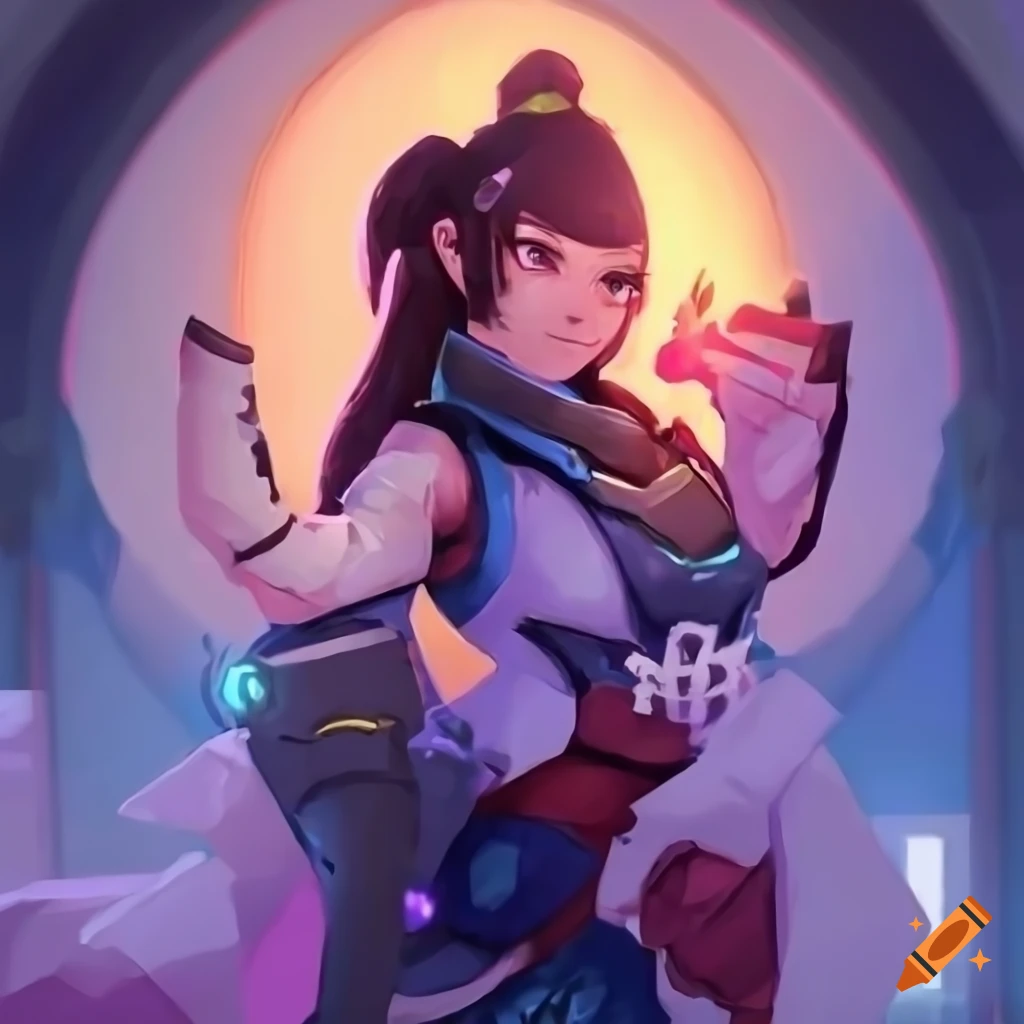 Digital painting of kiriko from overwatch 2