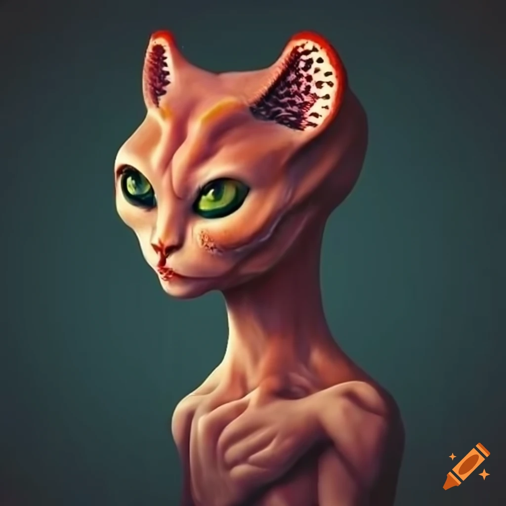 Image of an alien cat with a unique head shape