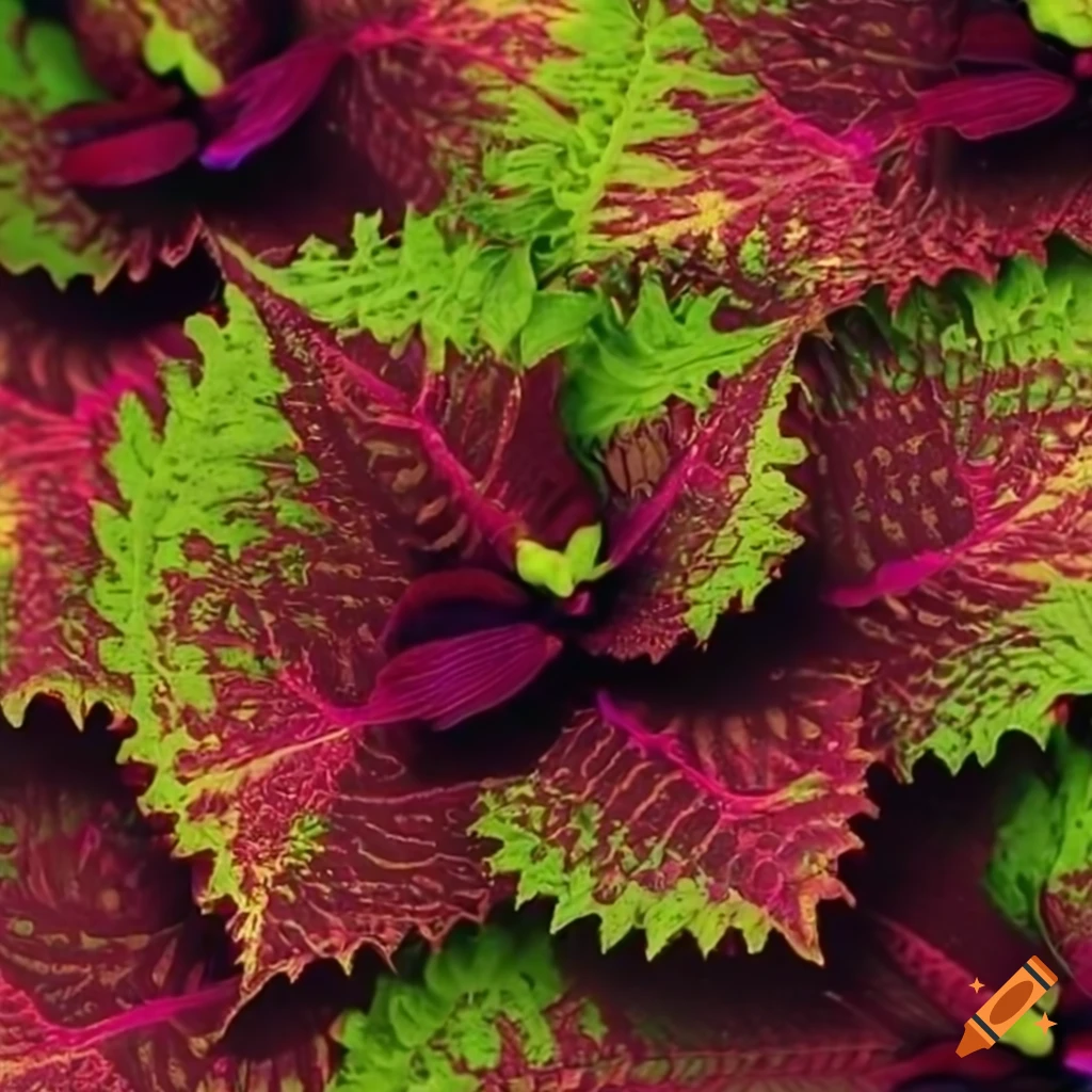 Green and red perilla leaves