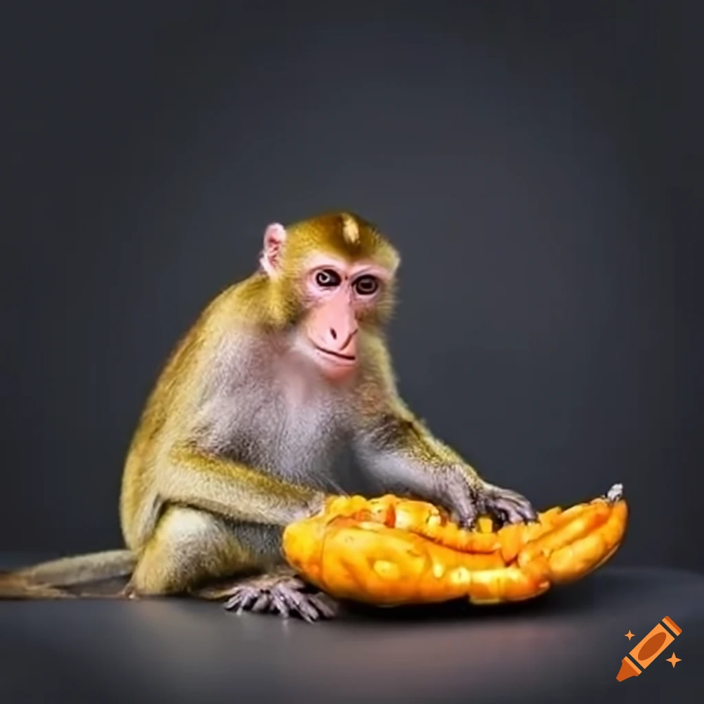 Monkey eating squash on Craiyon
