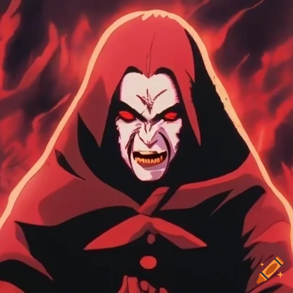 Dark vampire OVA comic cover with red glowing eyes on Craiyon