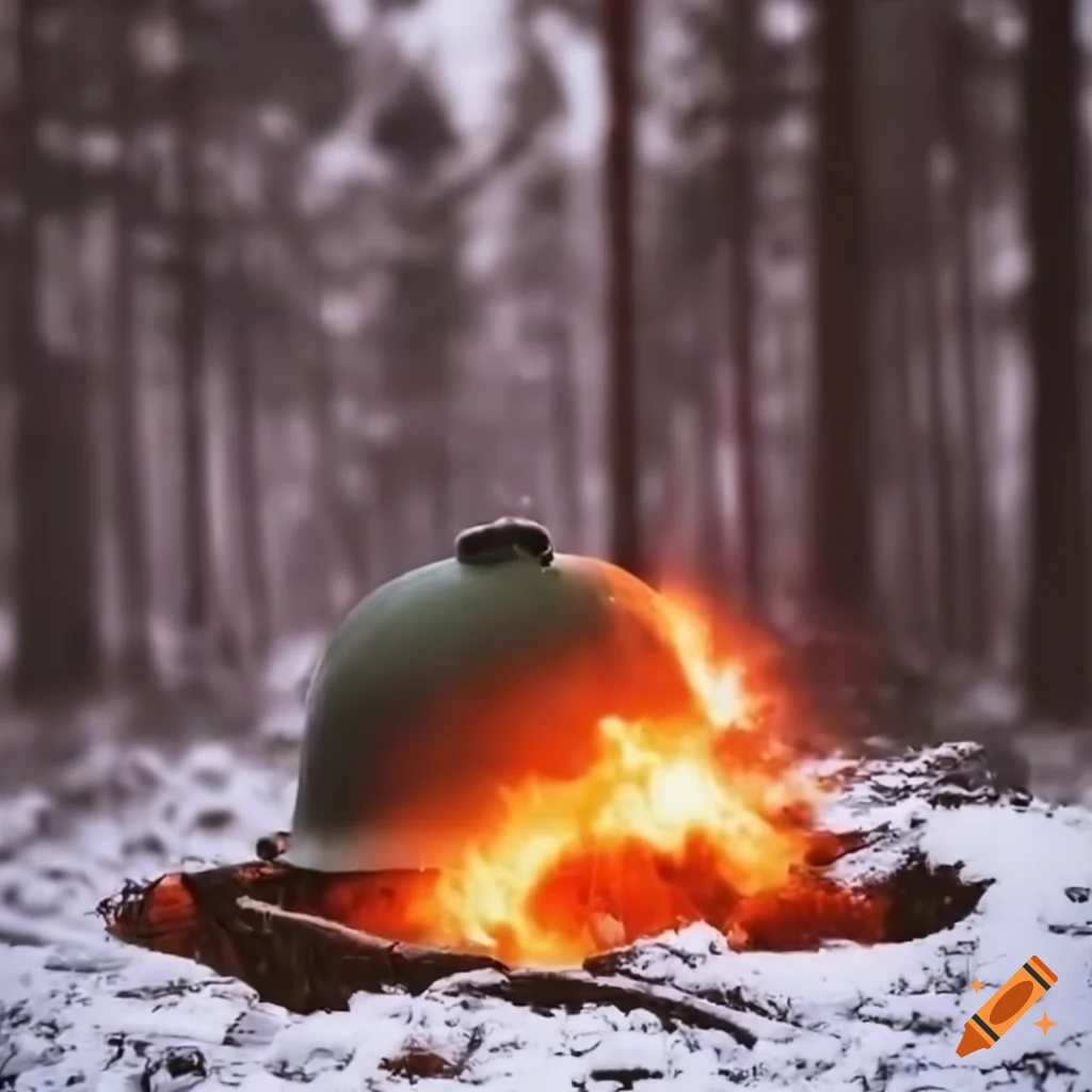 WWII soldier in foxhole with moter explosion on Craiyon