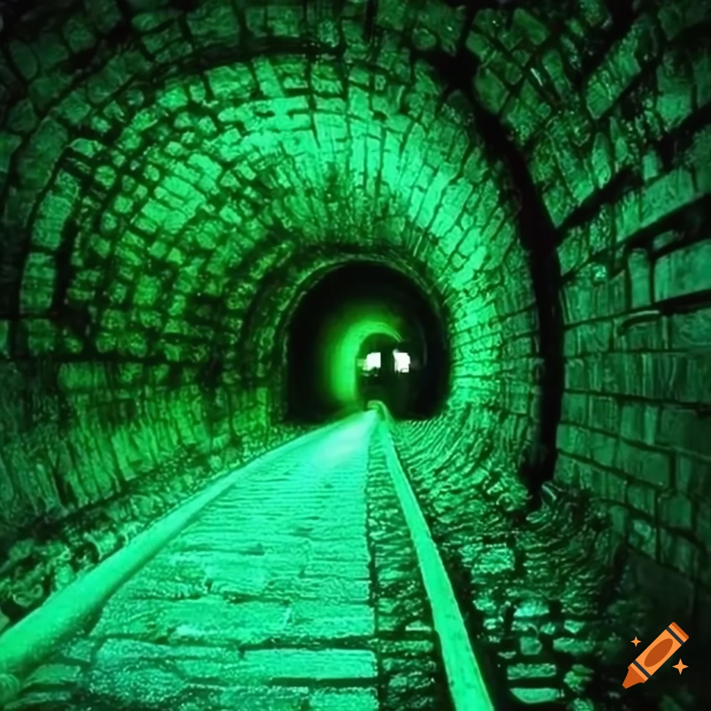 Creepy underground sewer system with glowing eyes on Craiyon