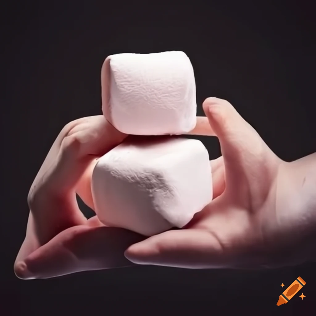 Creative marshmallow art with hands