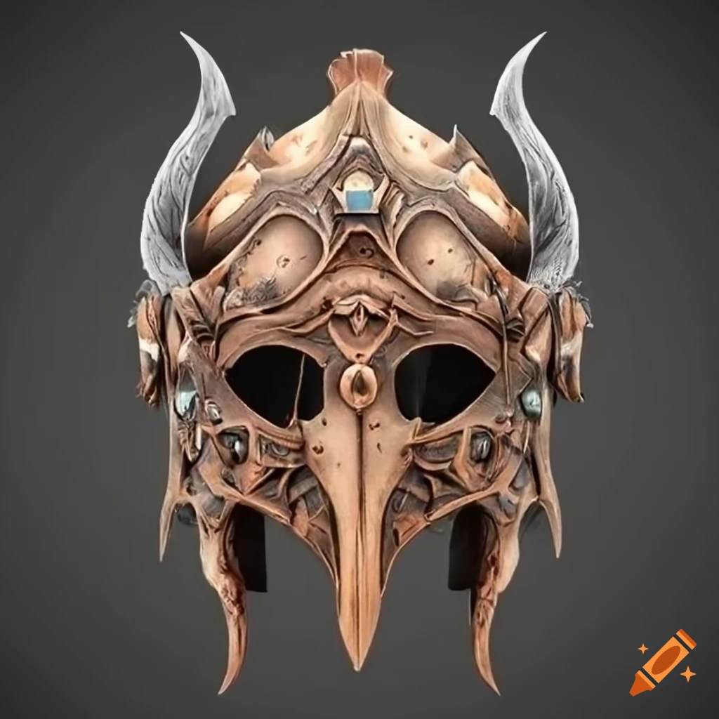 Symmetrical leather fantasy helm