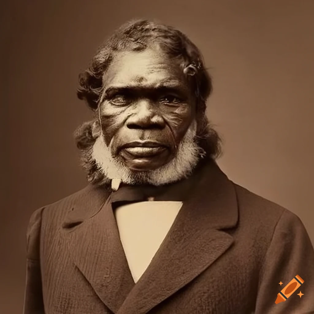 Photograph of an Aboriginal Tasmanian from the 19th century on Craiyon