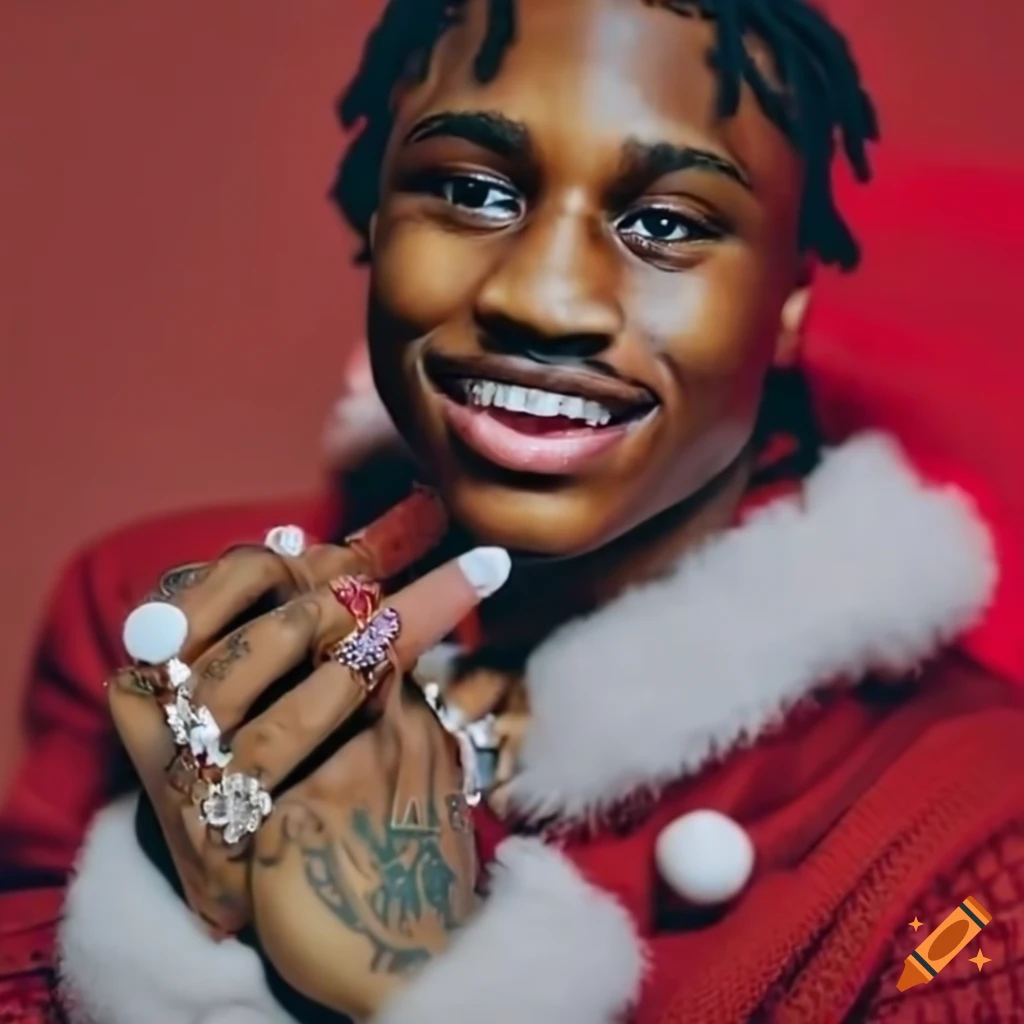 Lil tjay in a festive outfit