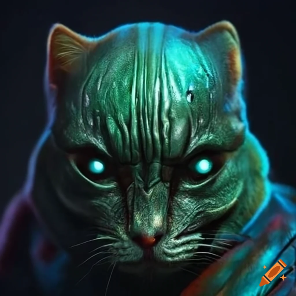Cat depicted as a beetle