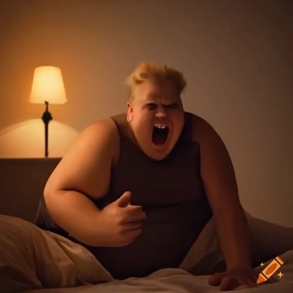 Portrait of a man screaming in dimly lit room