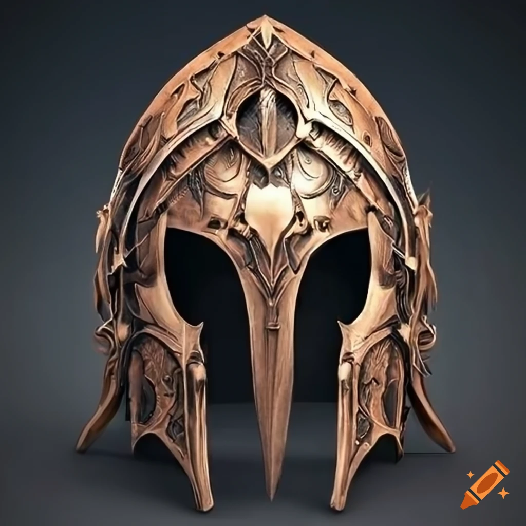 Symmetrical leather fantasy helm