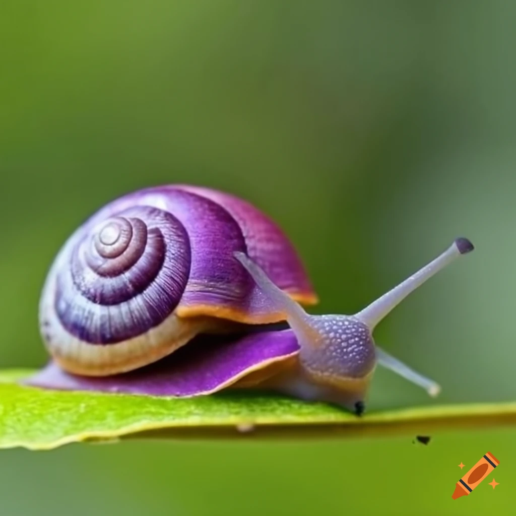 Purple snail on a leaf