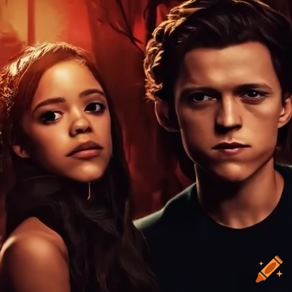 Jenna ortega and tom holland together on Craiyon