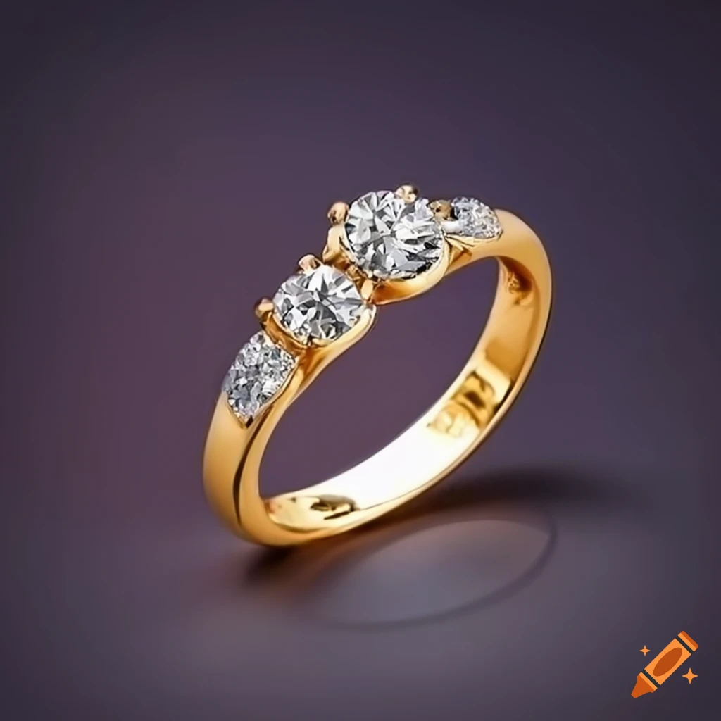 Gold ring with 6 diamonds