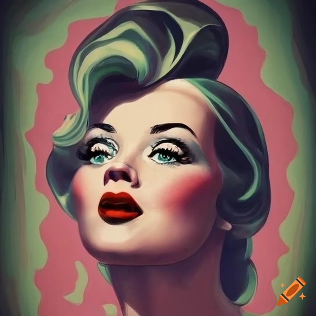 1950s pulp art style illustration