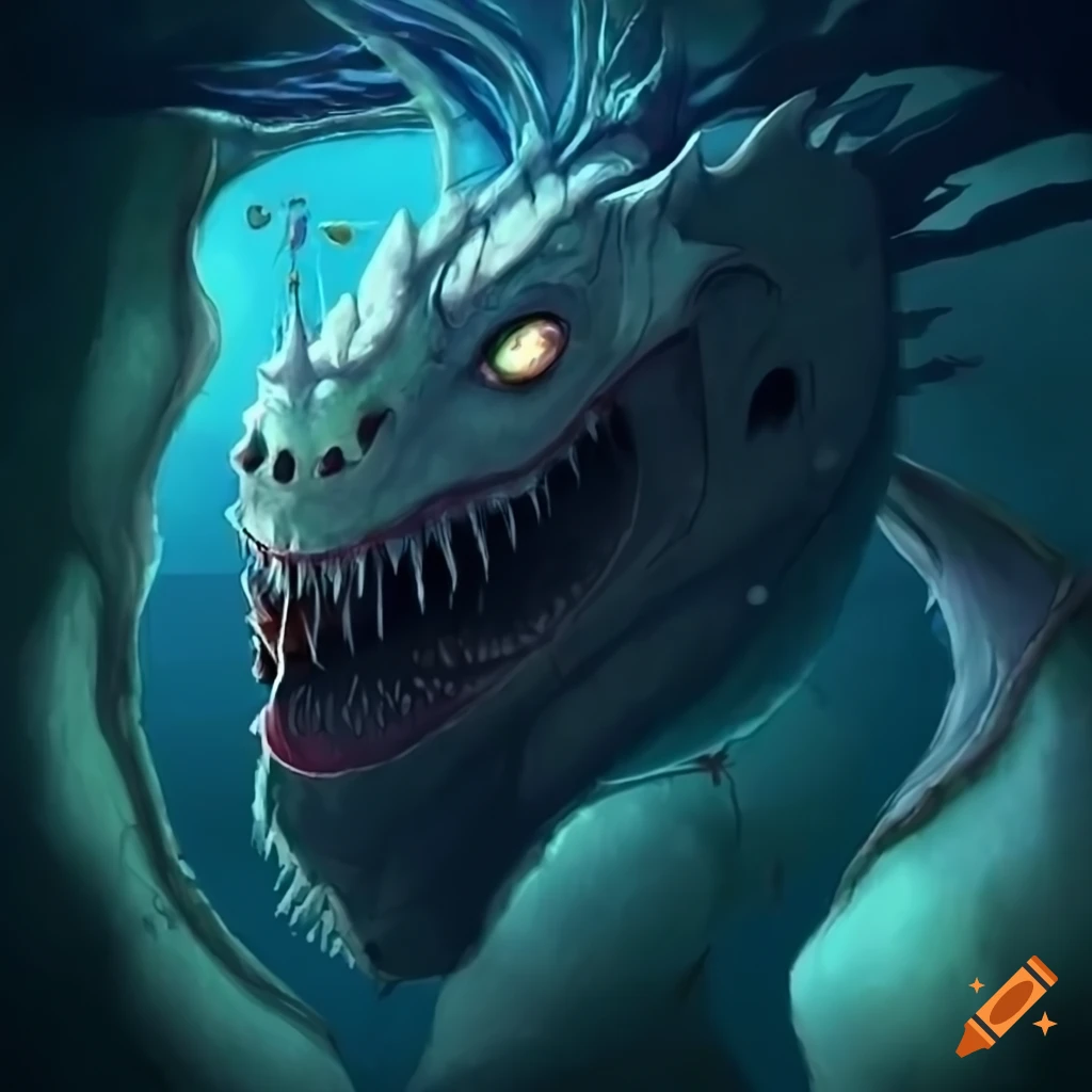 Drawing of a powerful leviathan on Craiyon