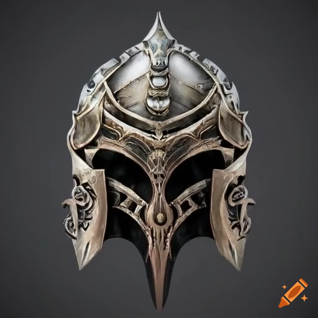 Intricate symmetrical helm in fantasy style on Craiyon