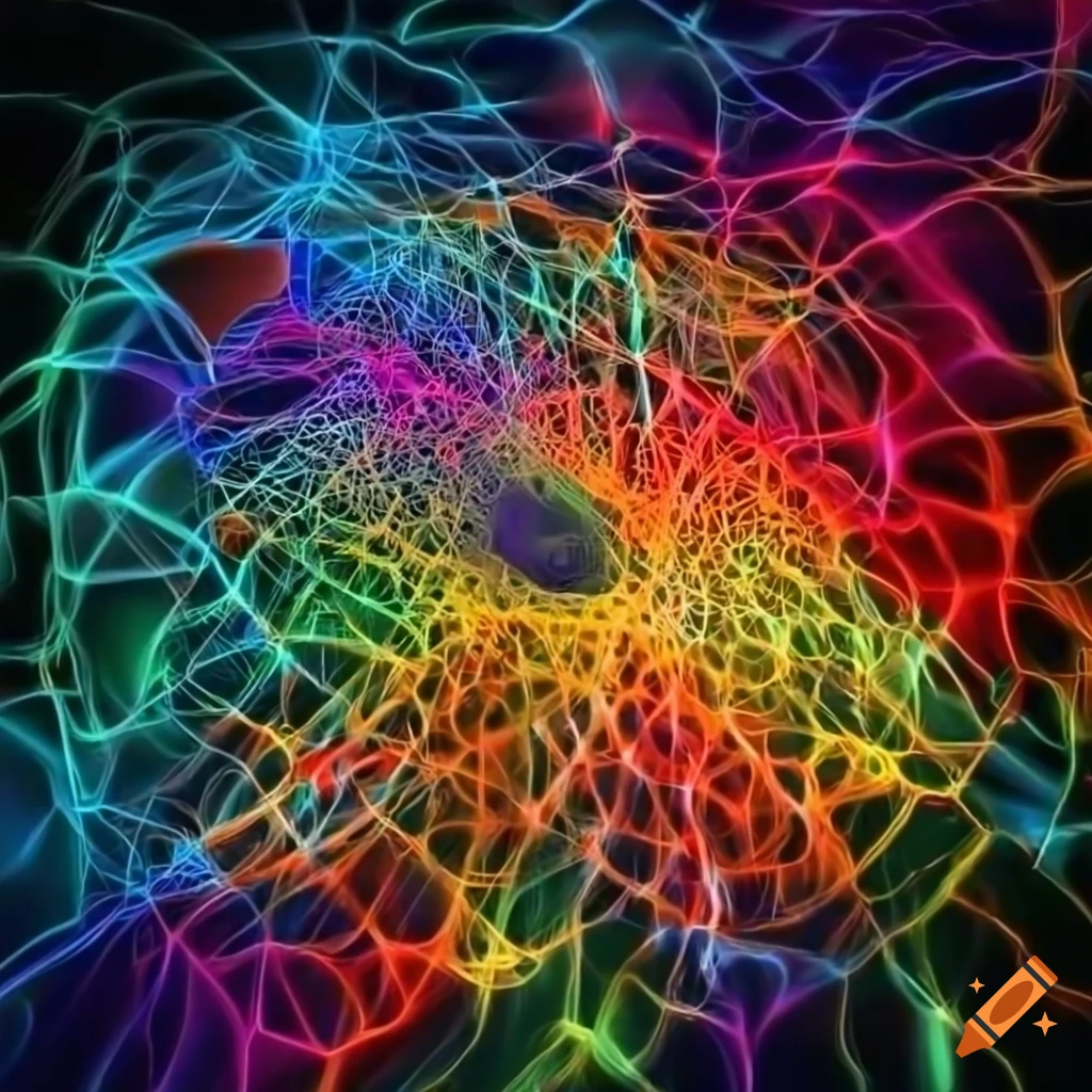 Abstract representation of a vibrant neural network