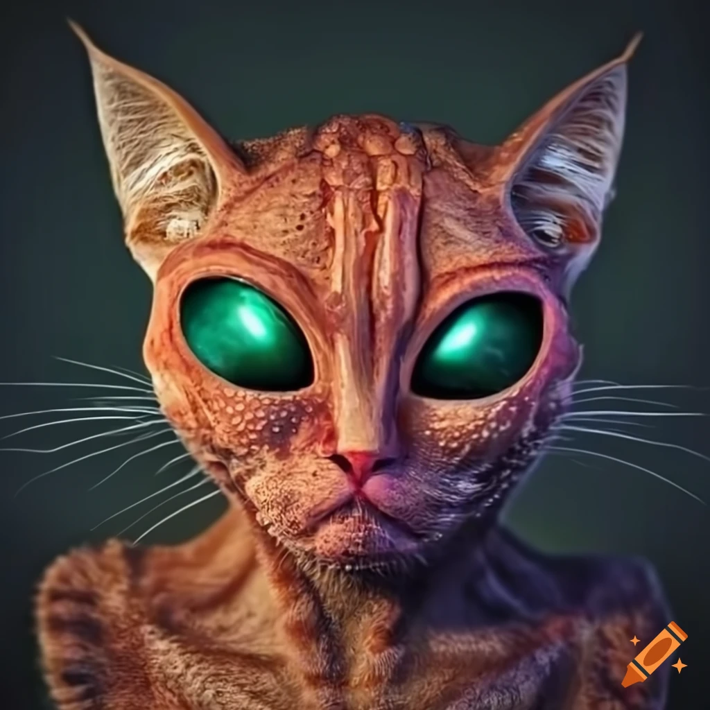 Image of an alien cat with unique head shape