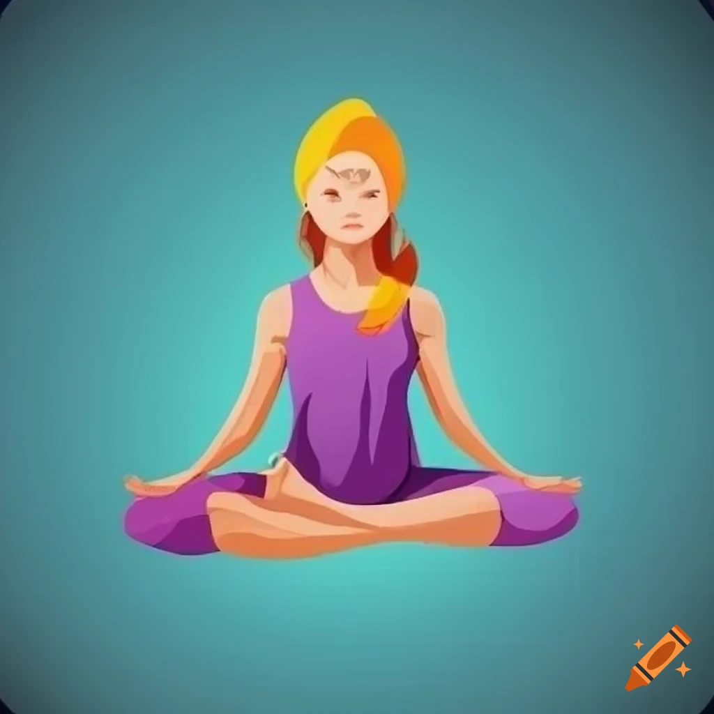 2d vector of a yoga pose