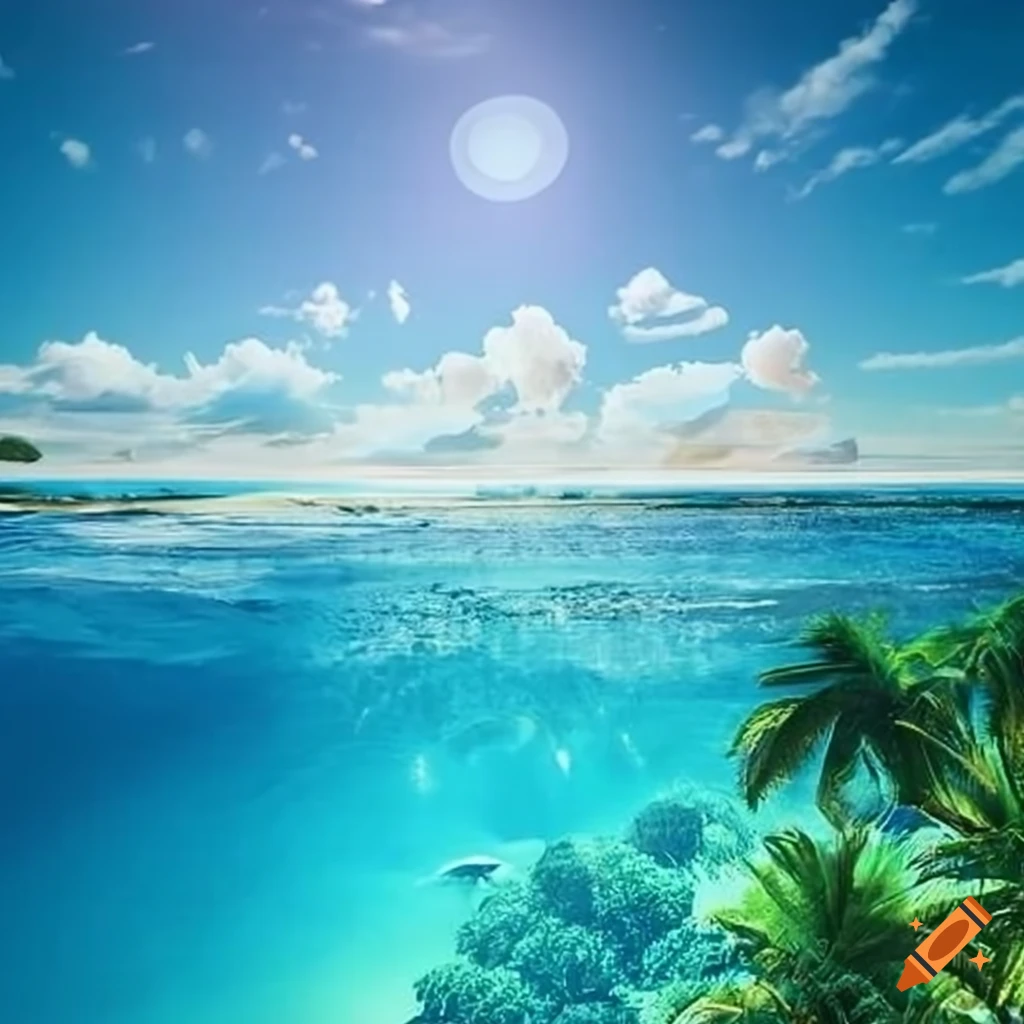 Blue sky over a beautiful oasis